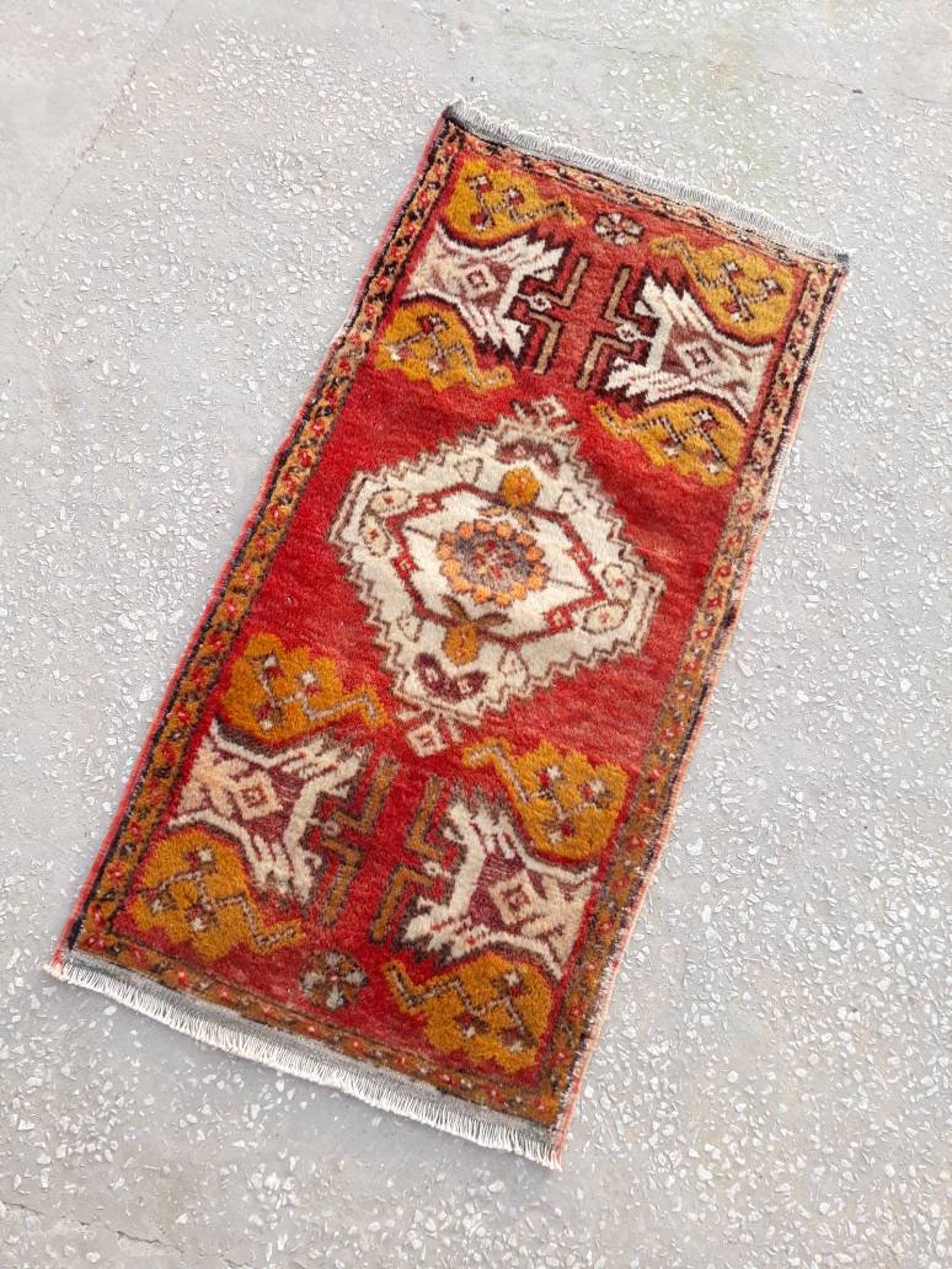 Small Flat Weave Persian Bathroom Rugs Vintage Miniature - Etsy