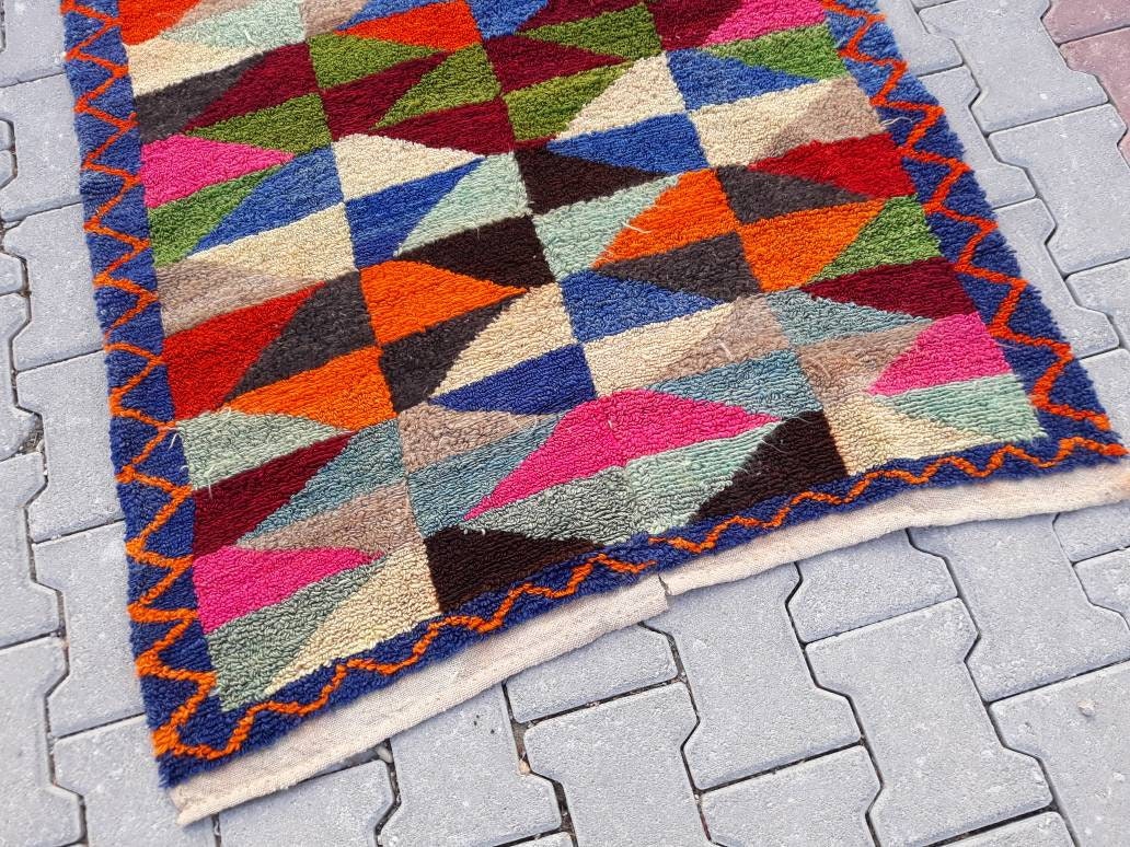 Blue Rug Mid Century Modern Rug Carpet Anatolian Handmade - Etsy