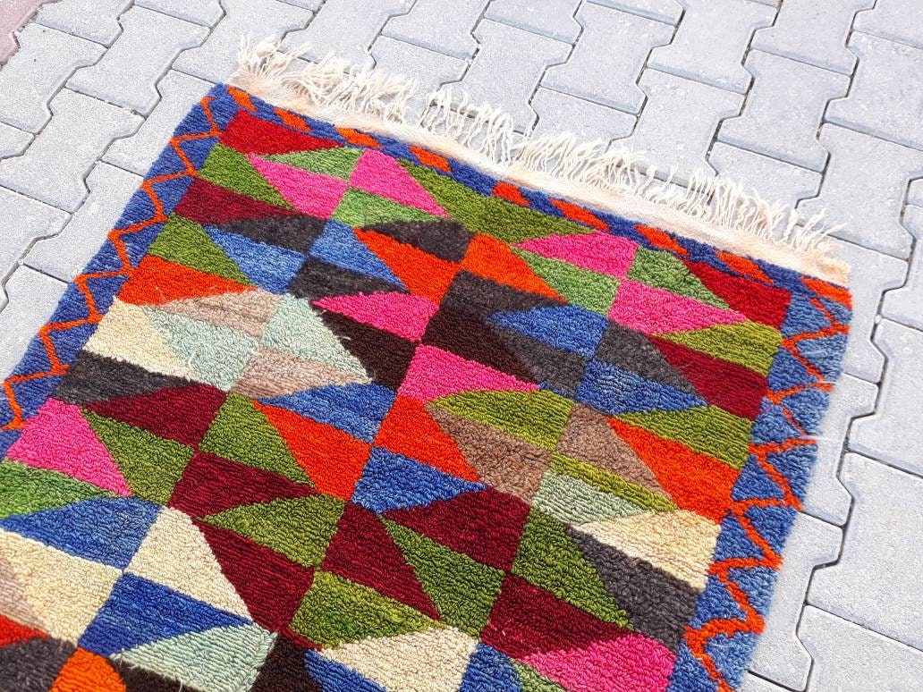 Blue Rug Mid Century Modern Rug Carpet Anatolian Handmade - Etsy