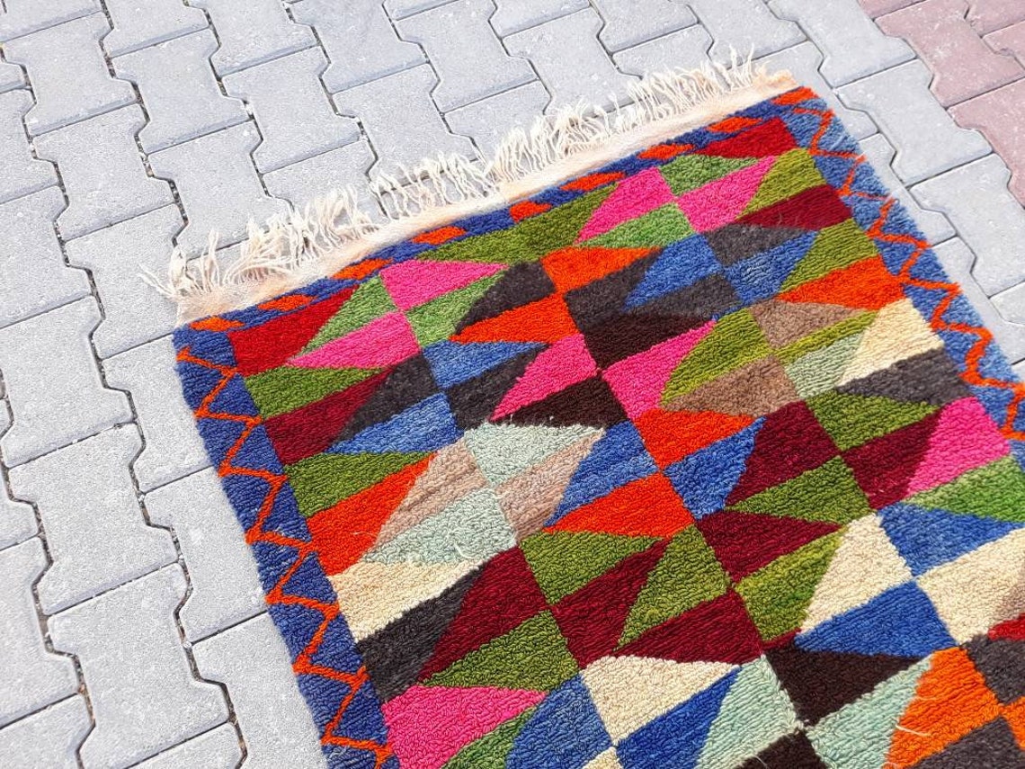 Blue Rug Mid Century Modern Rug Carpet Anatolian Handmade | Etsy