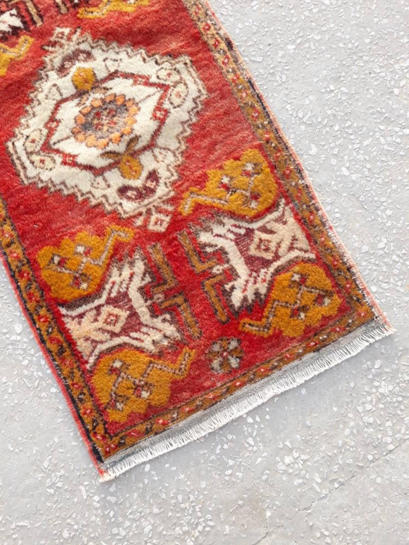 Small Flat Weave Persian Bathroom Rugs Vintage Miniature - Etsy