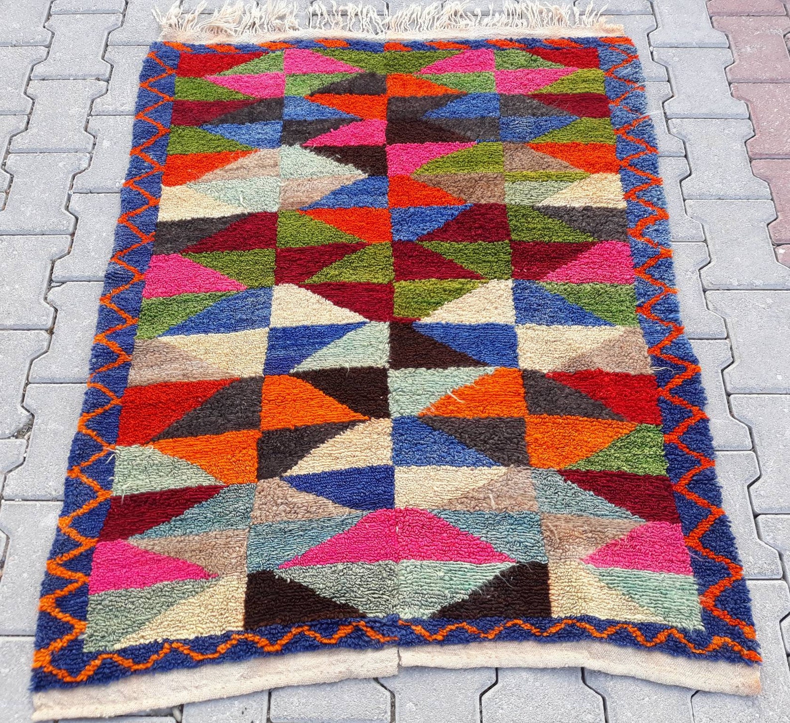 Blue Rug, Mid Century Modern Rug, Carpet, Anatolian Handmade Decorative ...