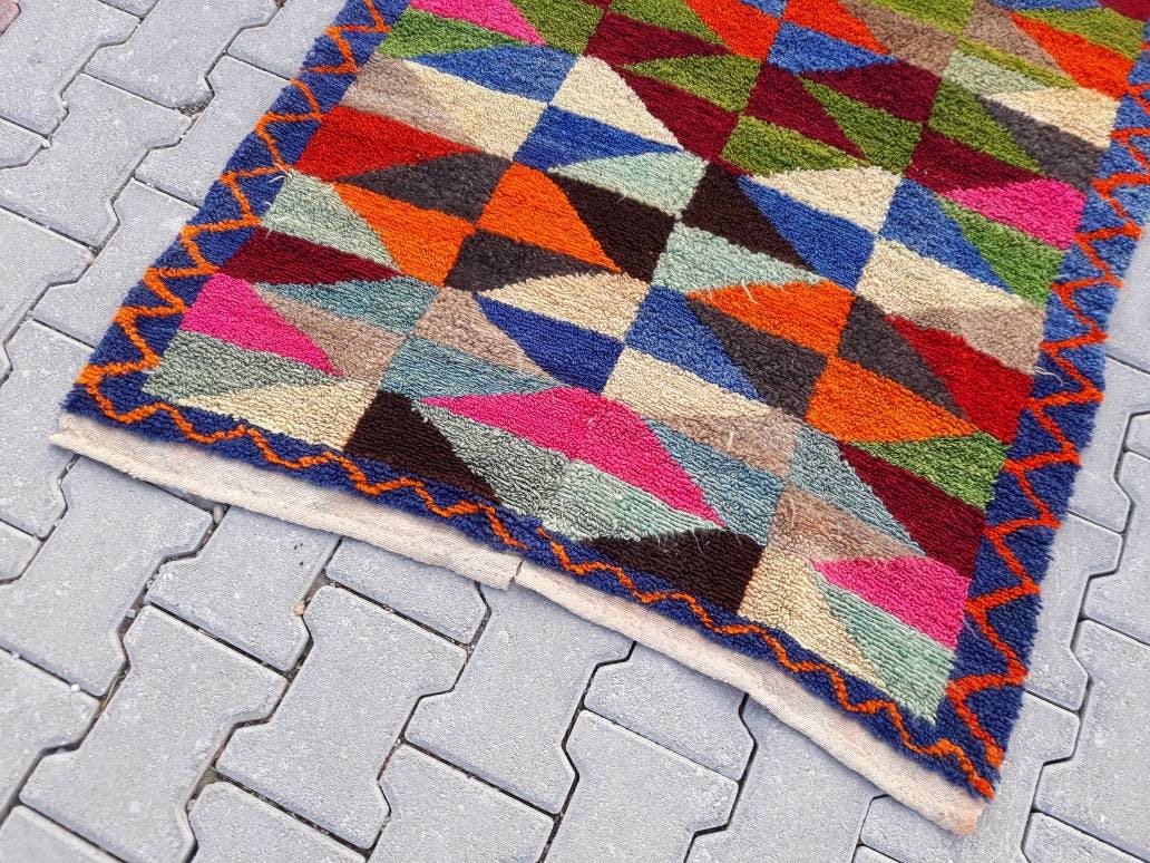 Blue Rug Mid Century Modern Rug Carpet Anatolian Handmade - Etsy