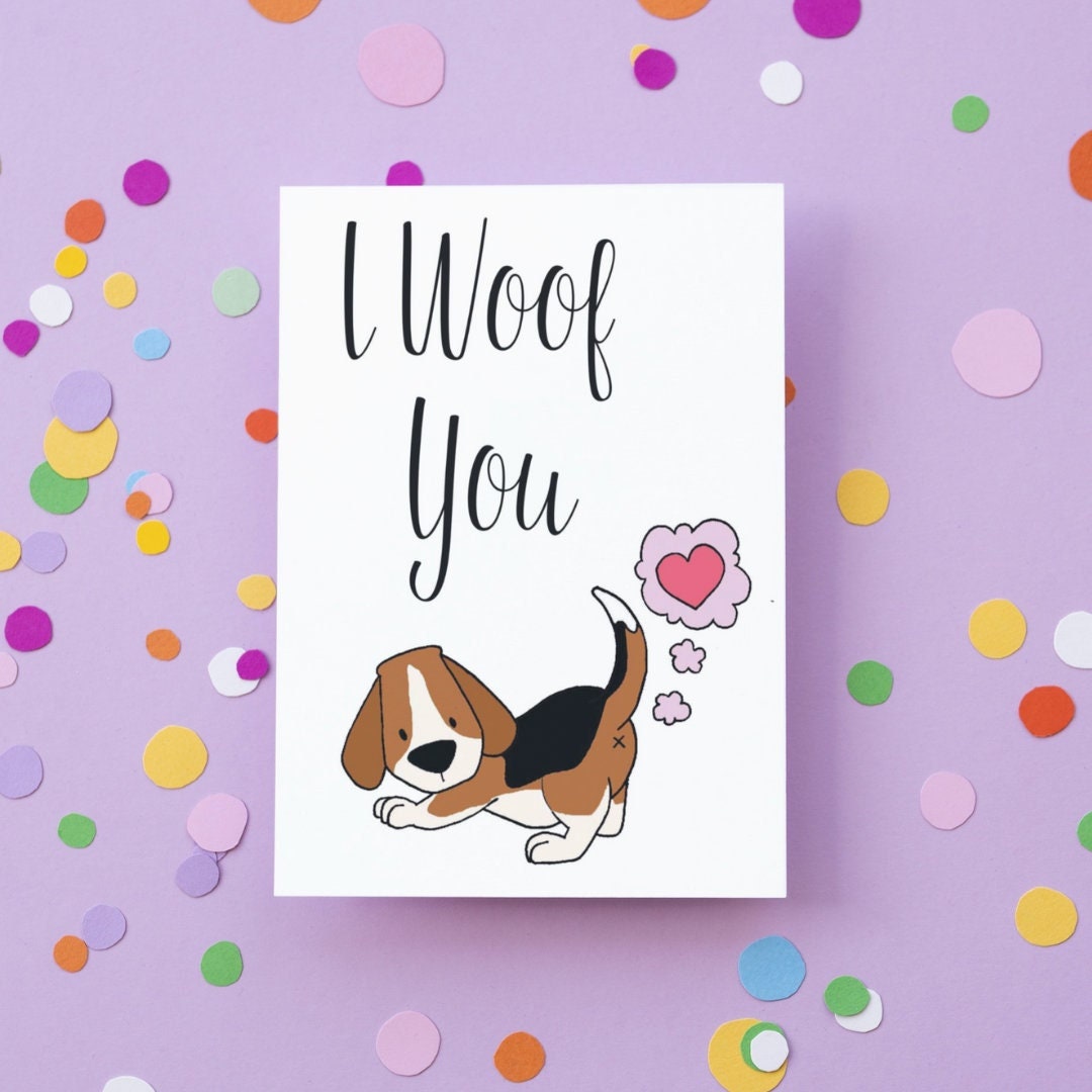 I Woof You Valentine Card Cute Funny Pun for Dog Lovers Perfect for ...