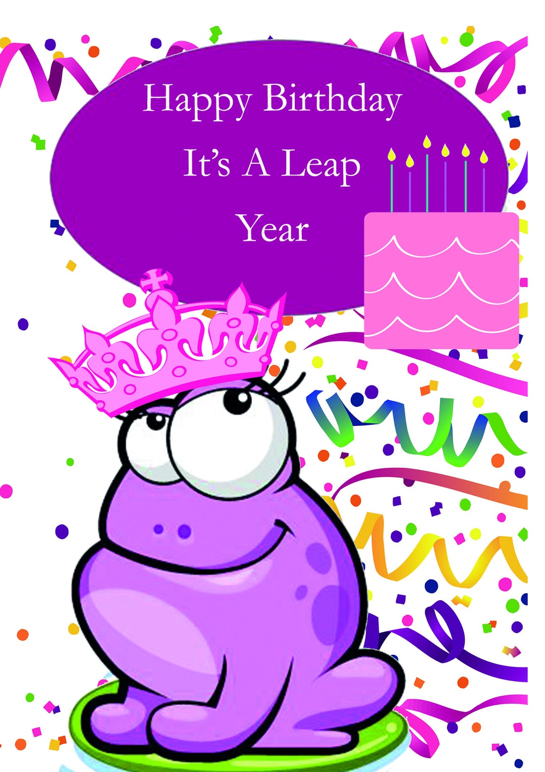 Leap Year Happy Birthday Card Female - Etsy