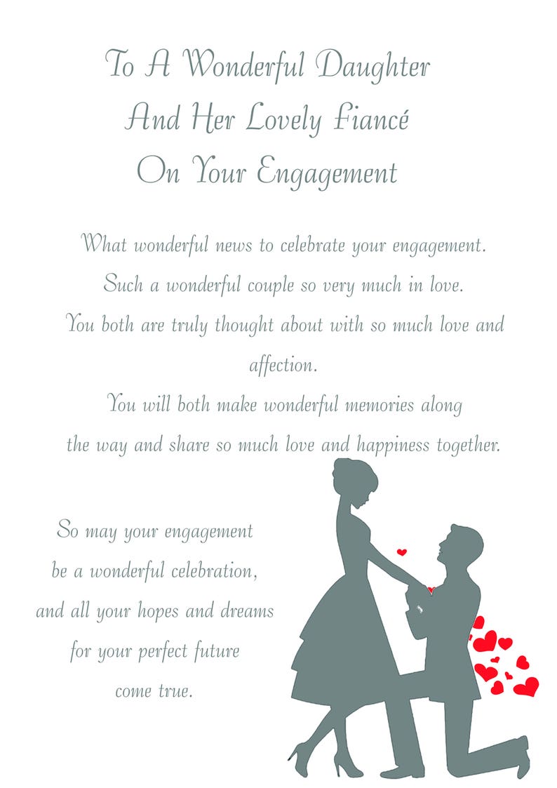 Daughter & Fiance Engagement Card - Etsy Australia