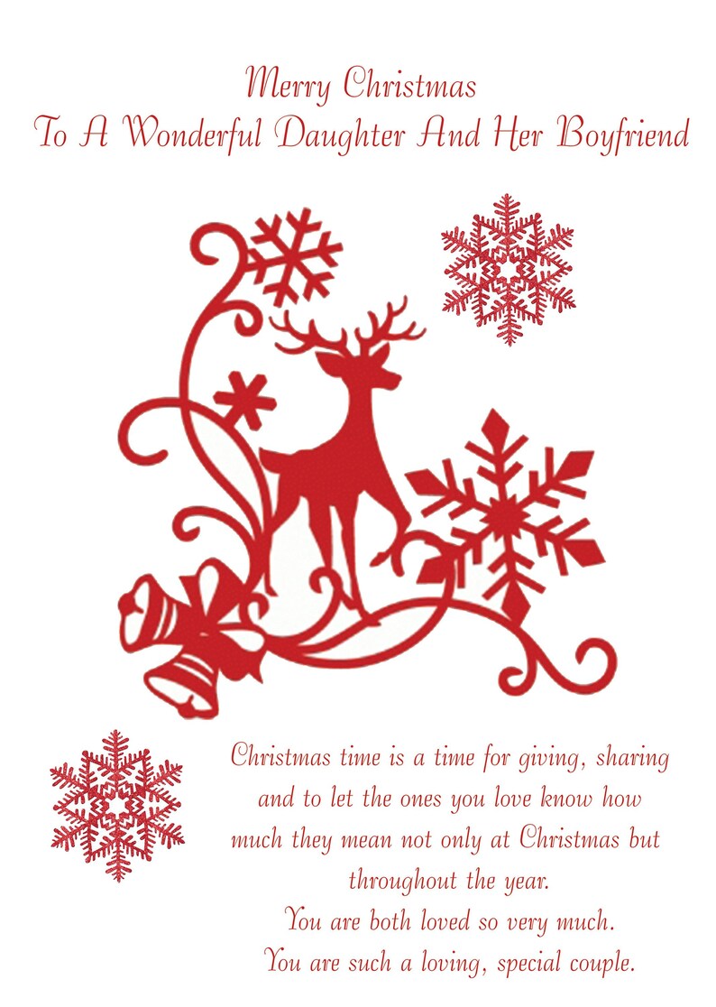 Daughter And Boyfriend Christmas Card Etsy UK