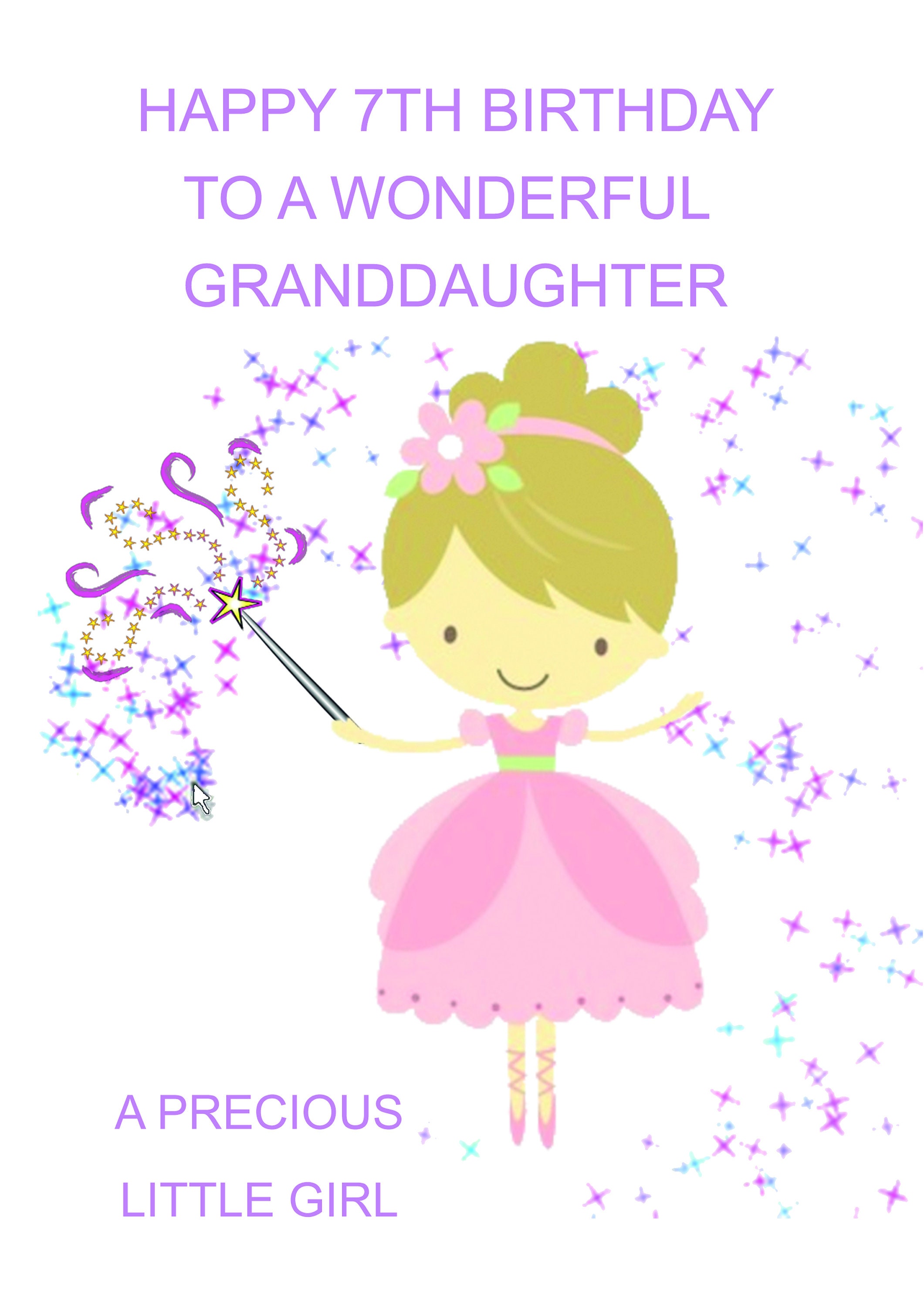 Granddaughter 7th Birthday Card Etsy