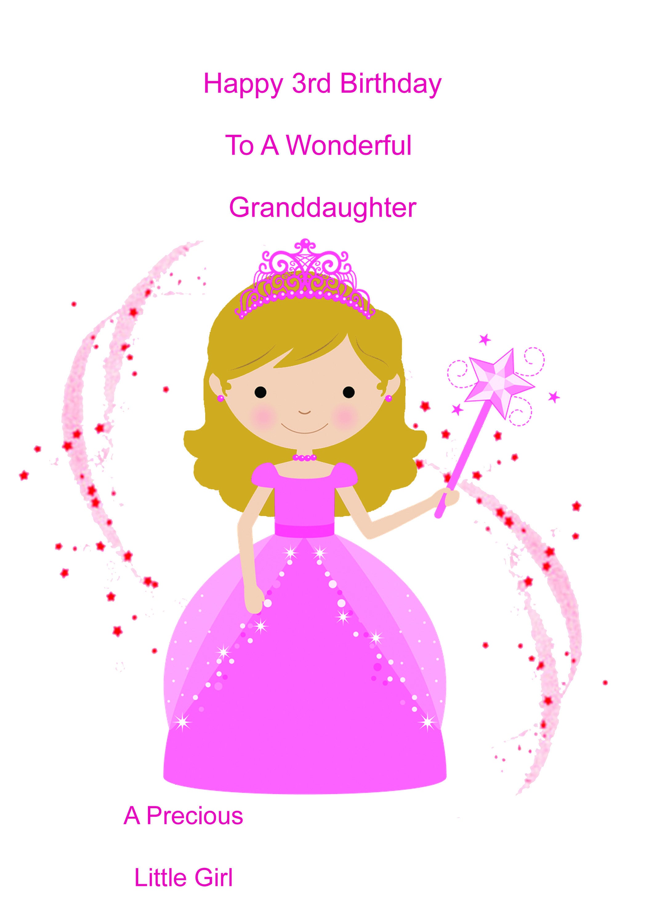 Granddaughter 3rd Birthday Card Etsy