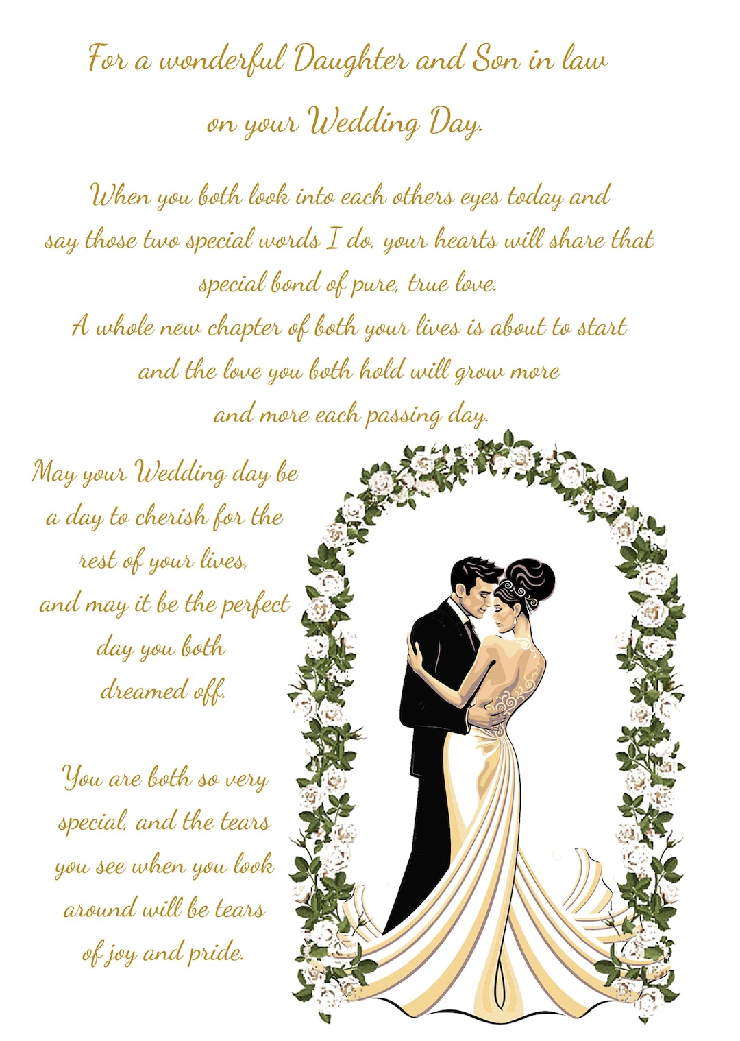 Daughter and Son in Law Wedding Card - Etsy
