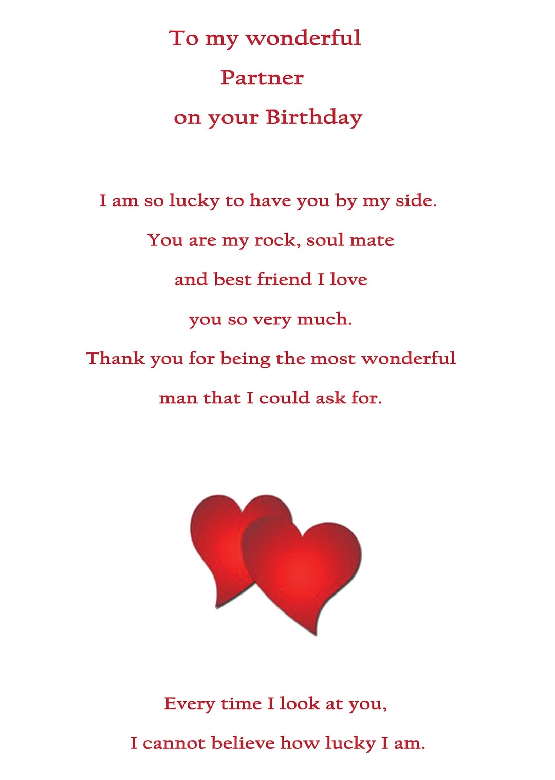 Partner Birthday Card Male (any Age Can Be Added) - Etsy UK