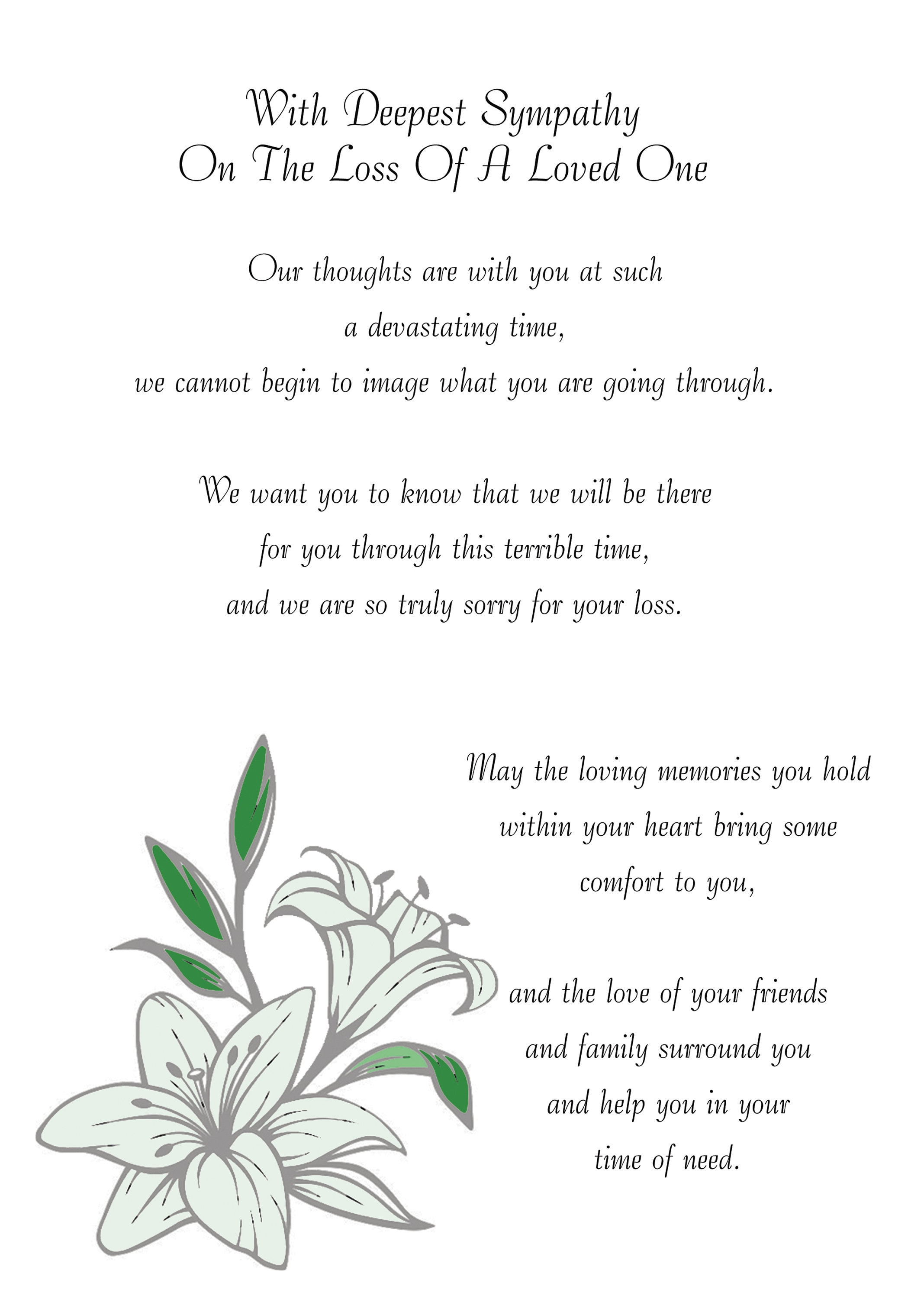 With Deepest Sympathy Condolence Card - Etsy