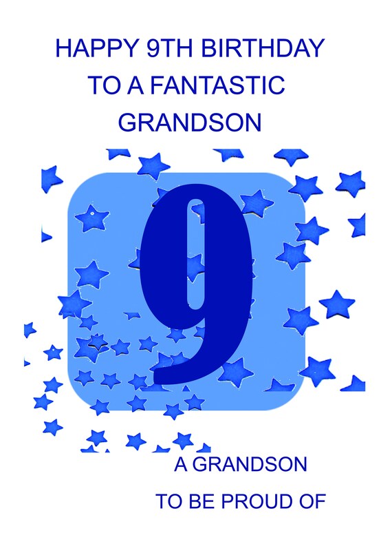 Grandson 9th Birthday Card Etsy