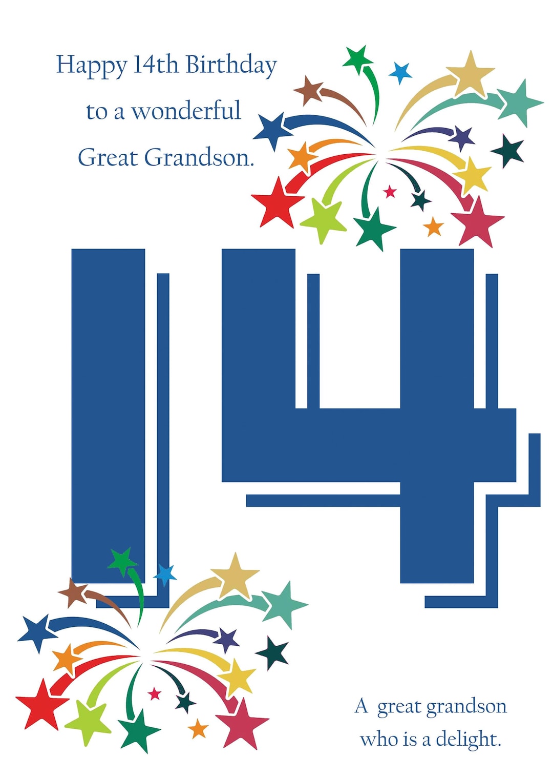 Great Grandson 14th Birthday Card - Etsy