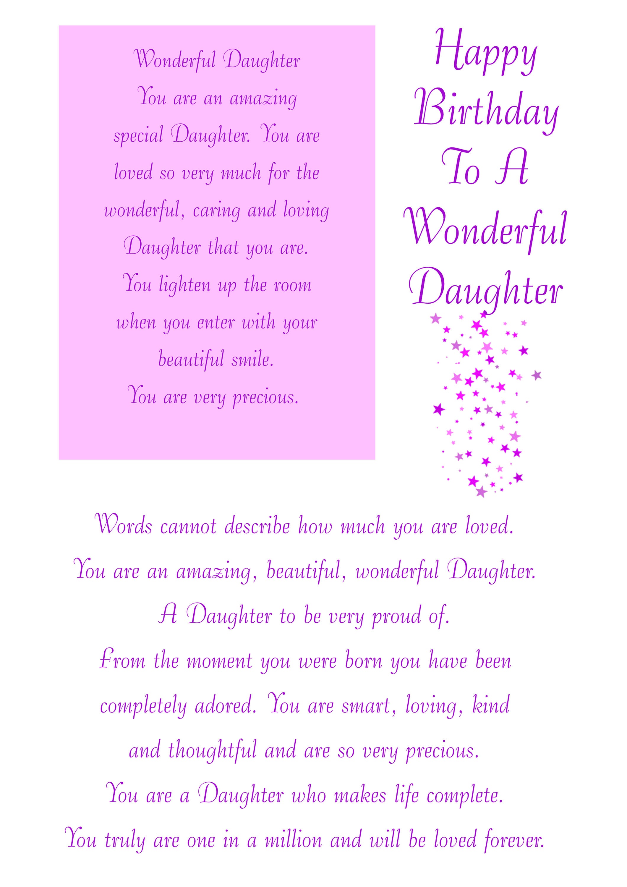 Daughter Birthday Card With Removable Laminate Etsy daughter-birthday-card-with-removable-laminate-etsy