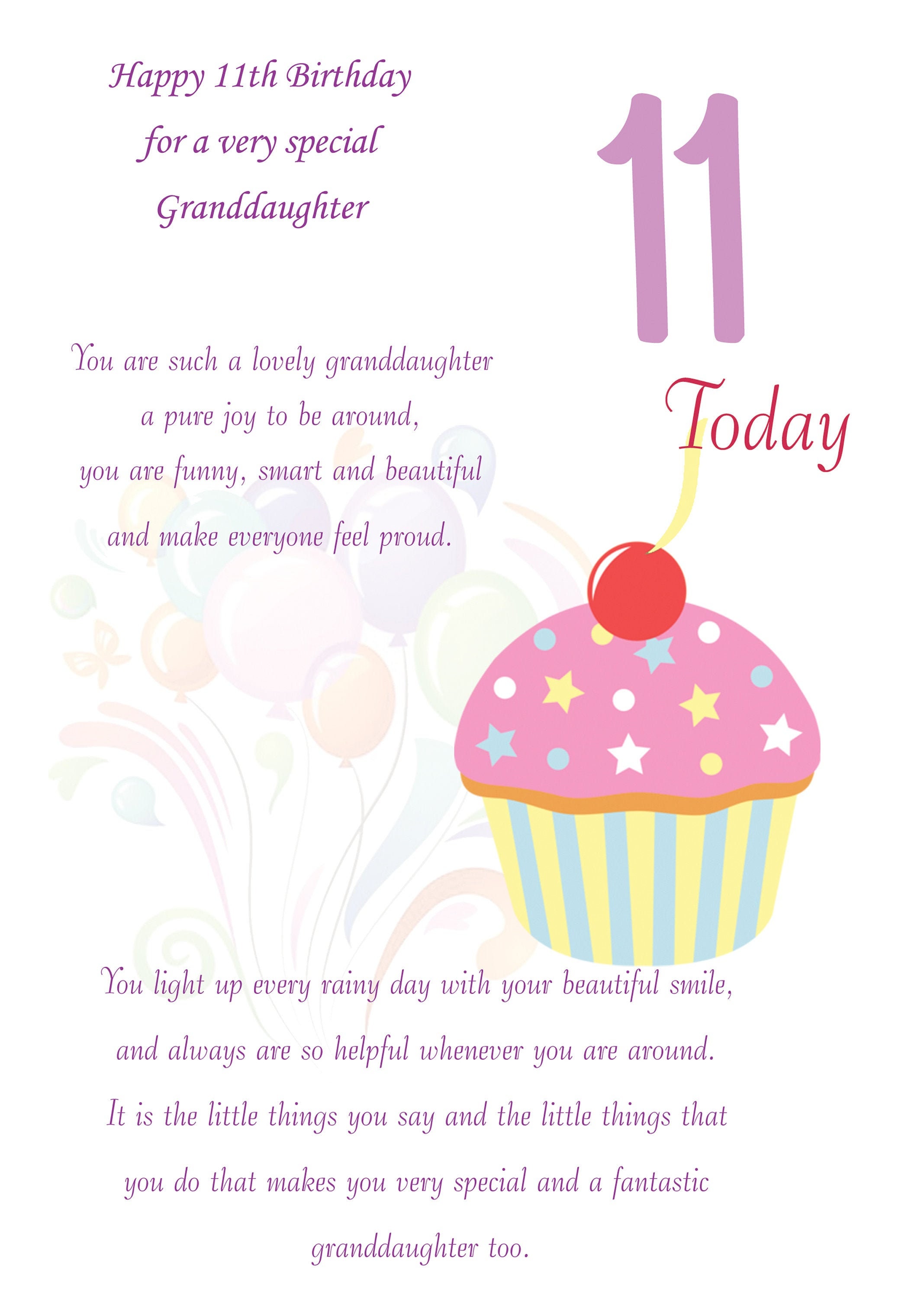 Granddaughter 11th Birthday Card - Etsy Granddaughter 11th Birthday Card - Etsy
