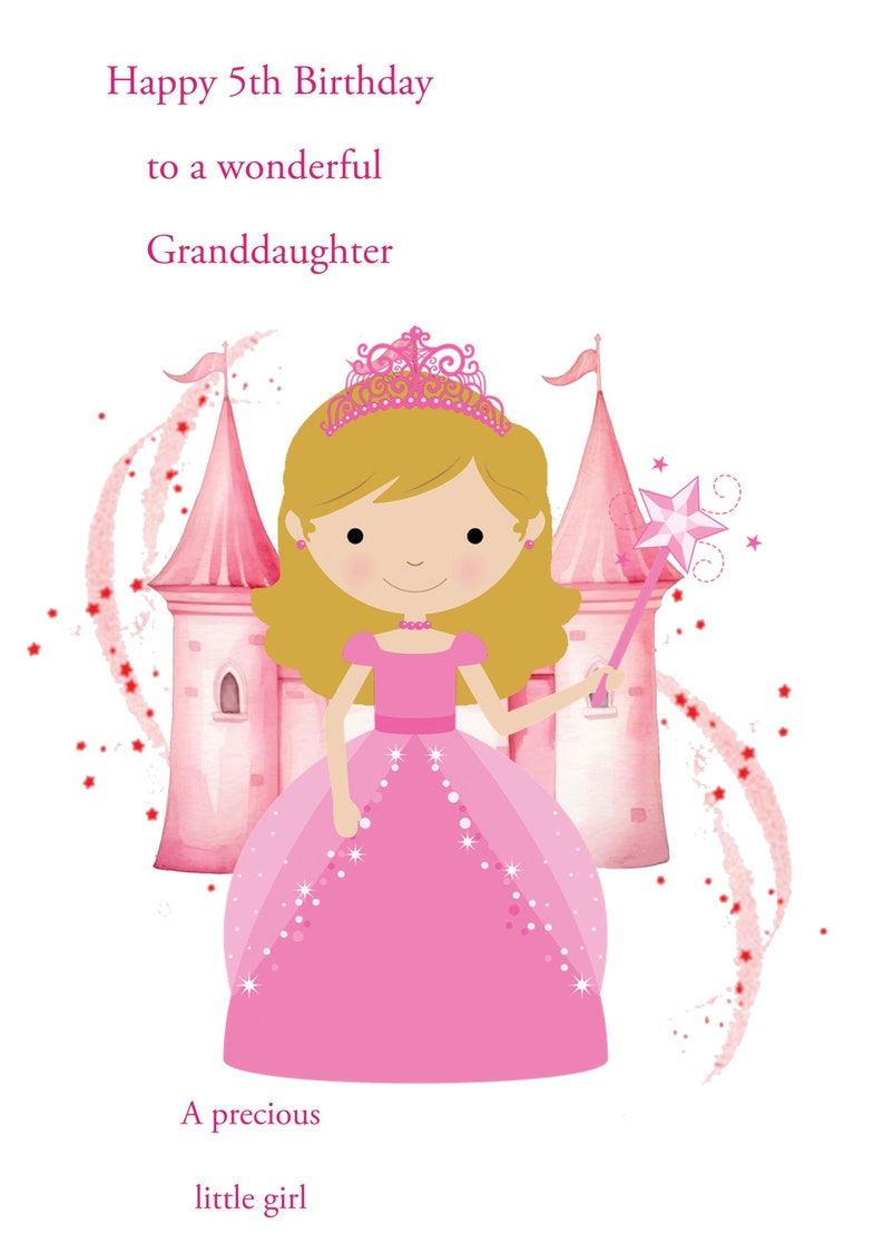Granddaughter 5th Birthday Card - Etsy