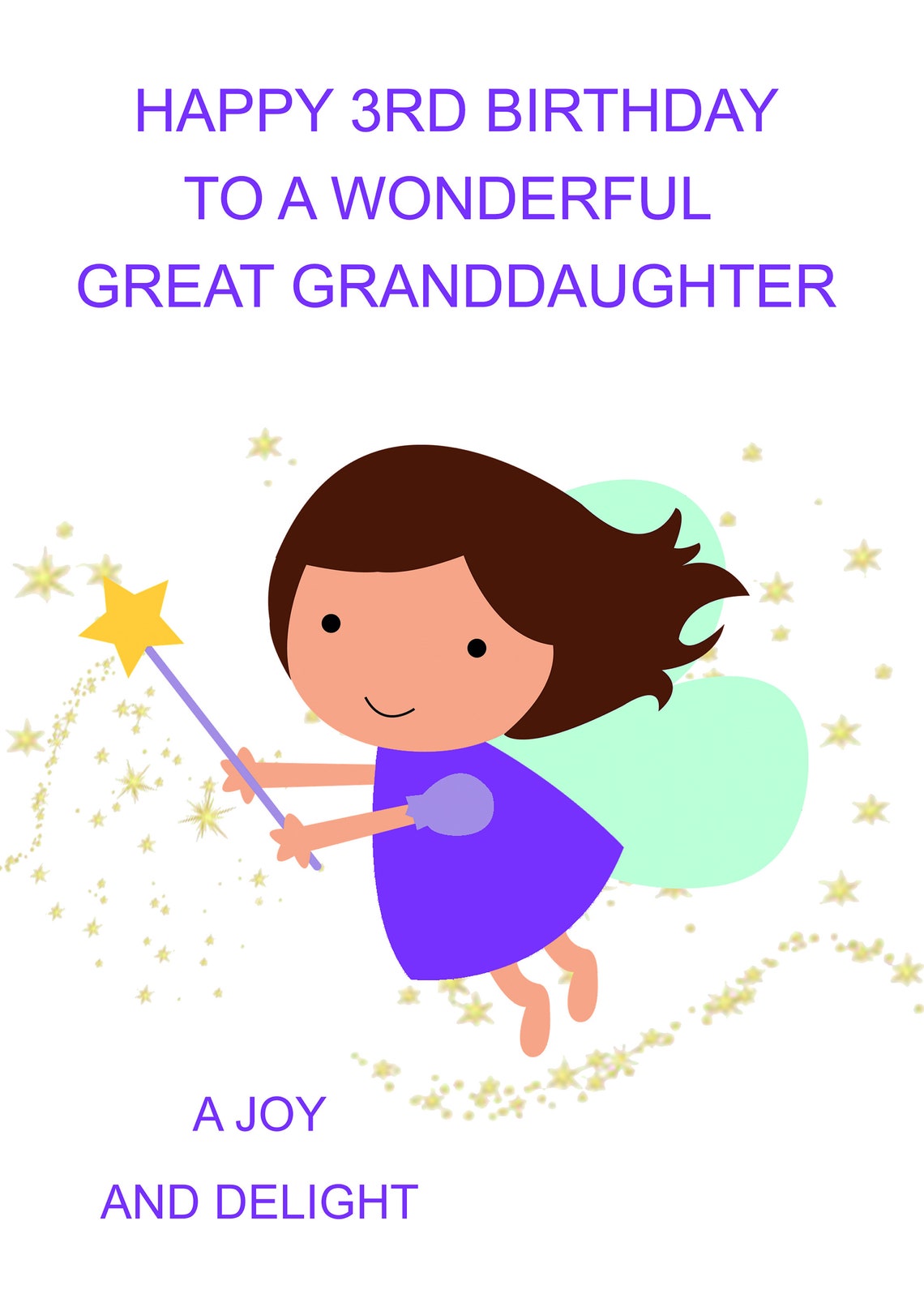 Great Granddaughter 3rd Birthday Card Etsy