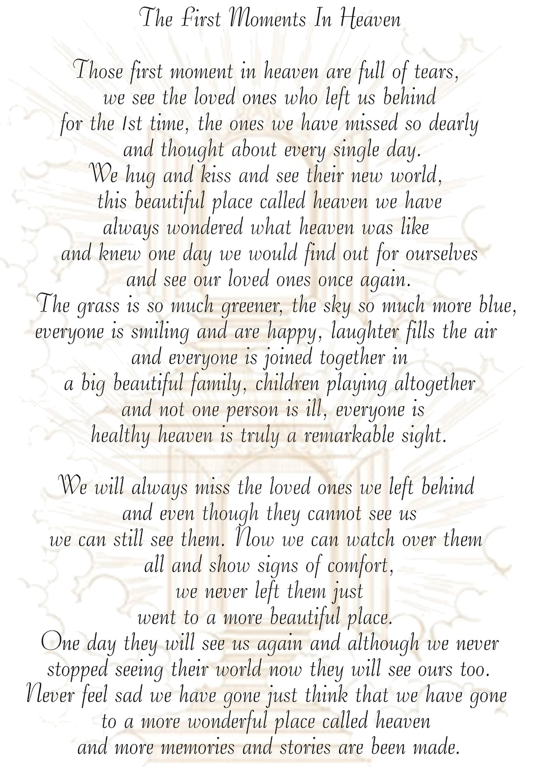 The First Moments in Heaven Card - Etsy UK