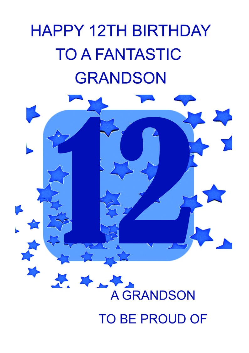 Grandson 12th Birthday Card Etsy grandson-12th-birthday-card-etsy