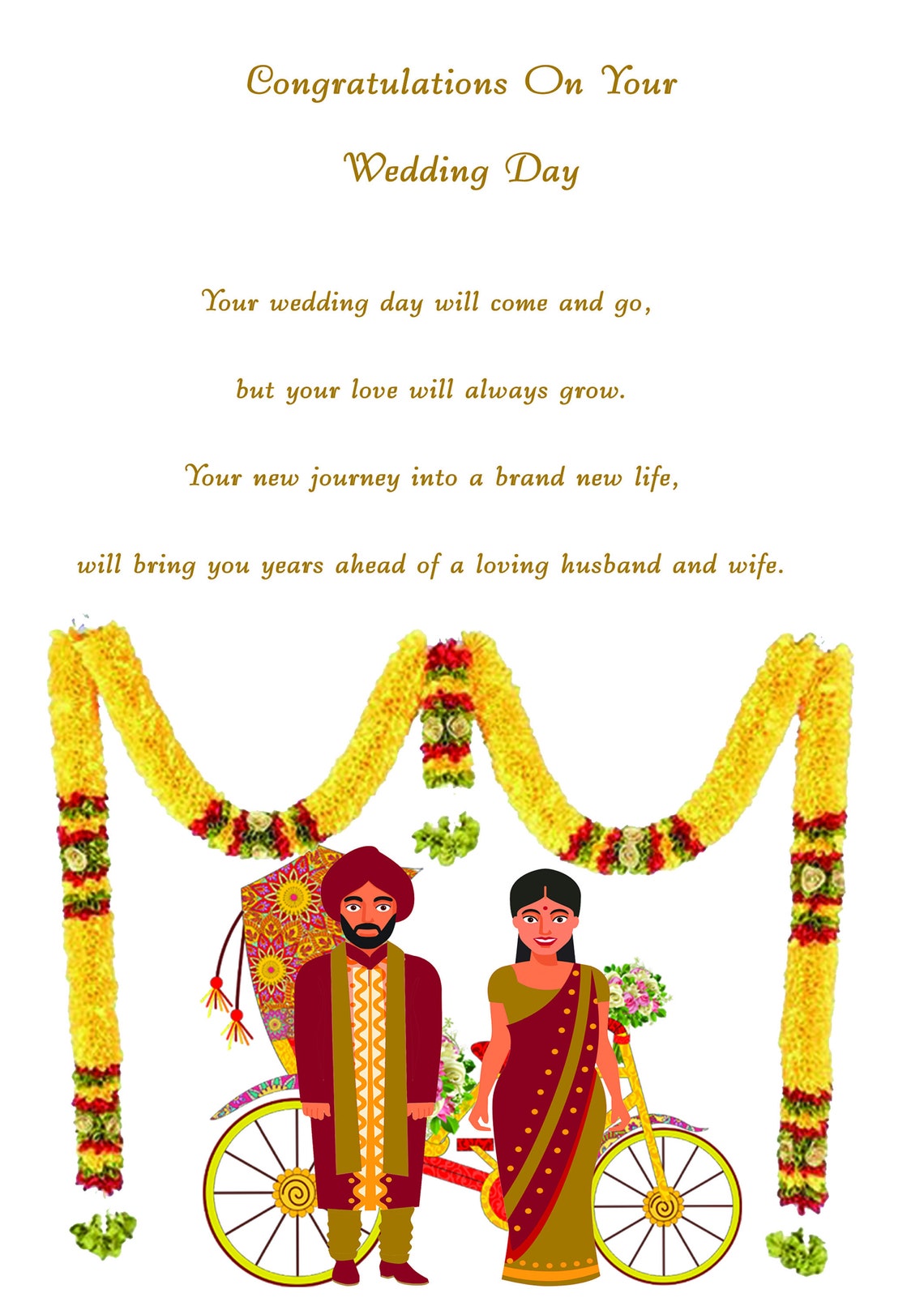 Congratulations Indian Wedding Card - Etsy