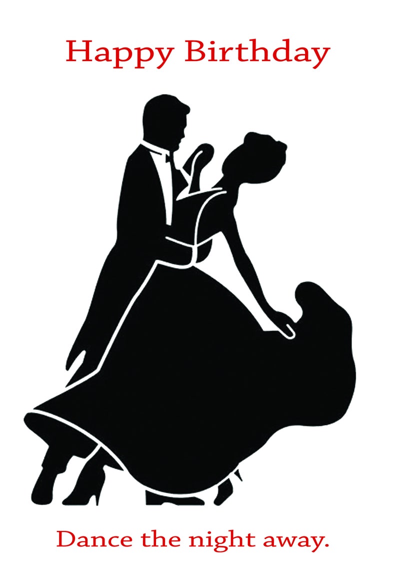 Ballroom Dancers Birthday Card - Etsy Hong Kong