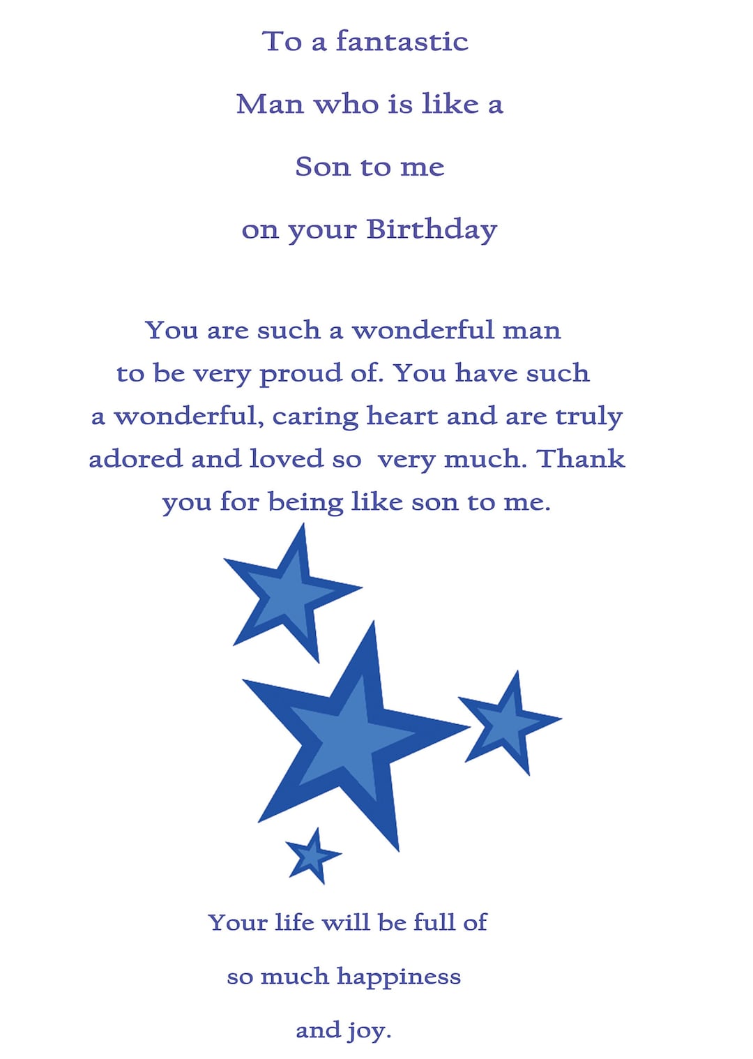 Like a Son Birthday Card (any Age Can Be Added) - Etsy