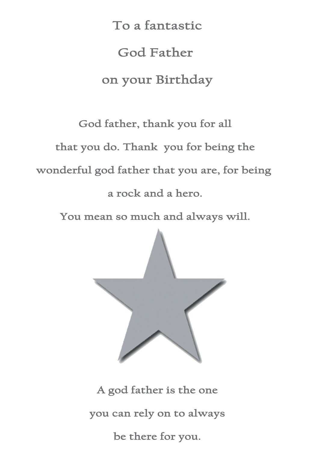 God Father Birthday Card any Age Can Be Added - Etsy