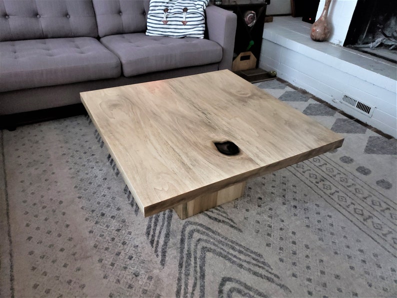 Solid Wood Block Center Base Coffee or End Table, FREE SHIPPING, Custom ...