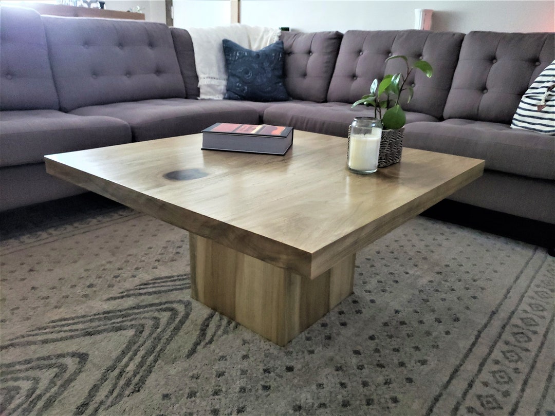 Solid Wood Block Center Base Coffee or End Table, FREE SHIPPING, Custom ...