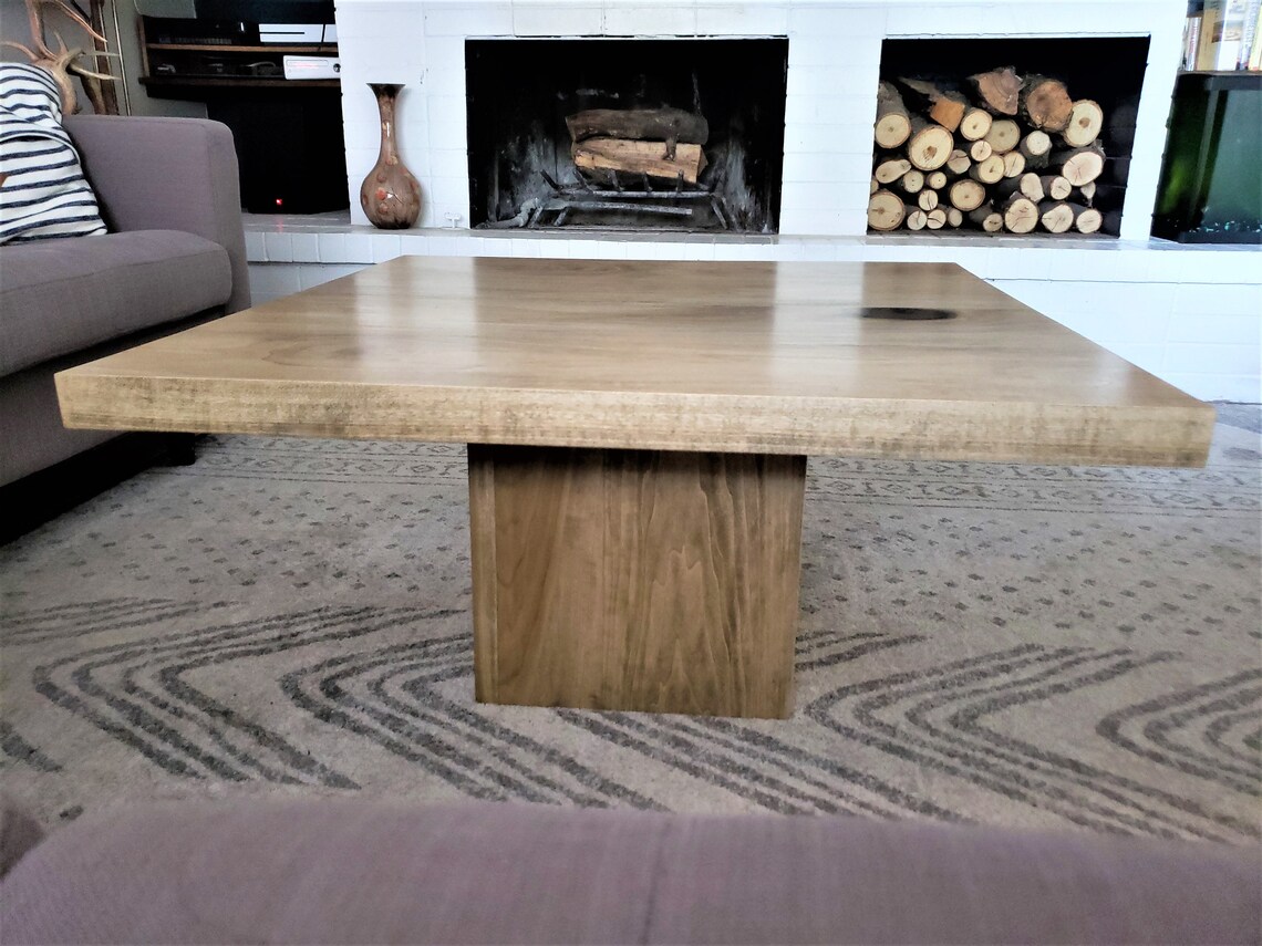 Solid Wood Block Center Base Coffee or End Table, FREE SHIPPING, Custom ...
