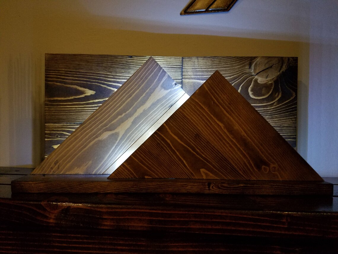 Mountain Scene Backlit Wooden Wall Art - Etsy