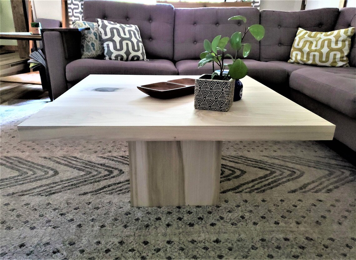 Solid Wood Block Center Base Coffee or End Table, FREE SHIPPING, Custom ...