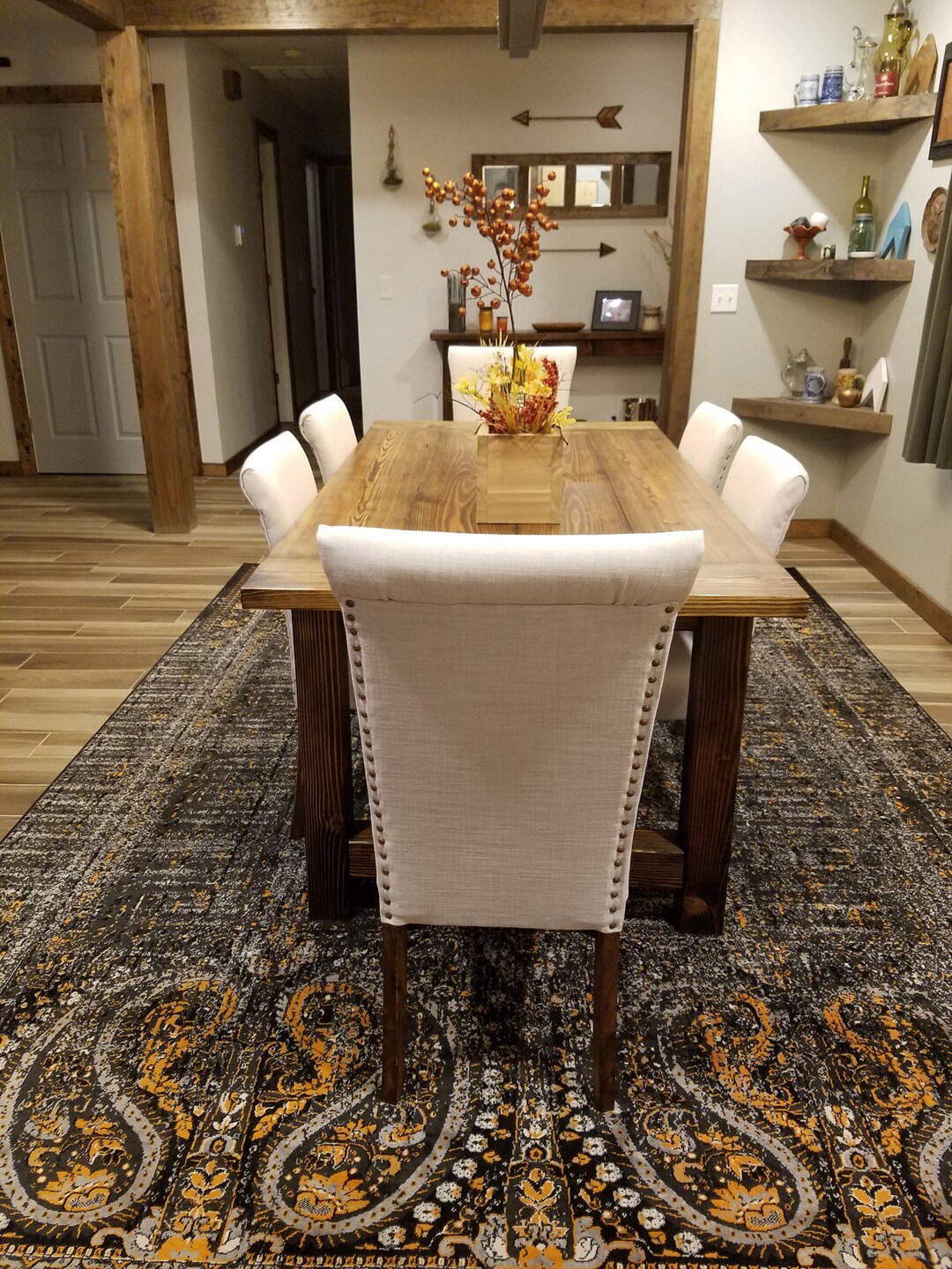 Custom Solid Wood Farmhouse Dining or Kitchen Table - Etsy