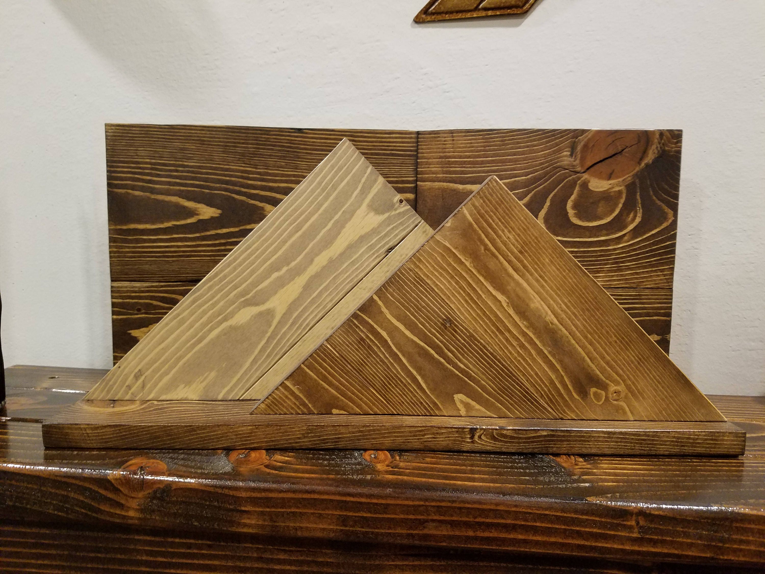 Mountain Scene Backlit Wooden Wall Art - Etsy