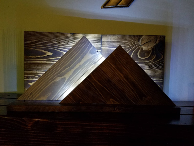 Mountain Scene Backlit Wooden Wall Art - Etsy