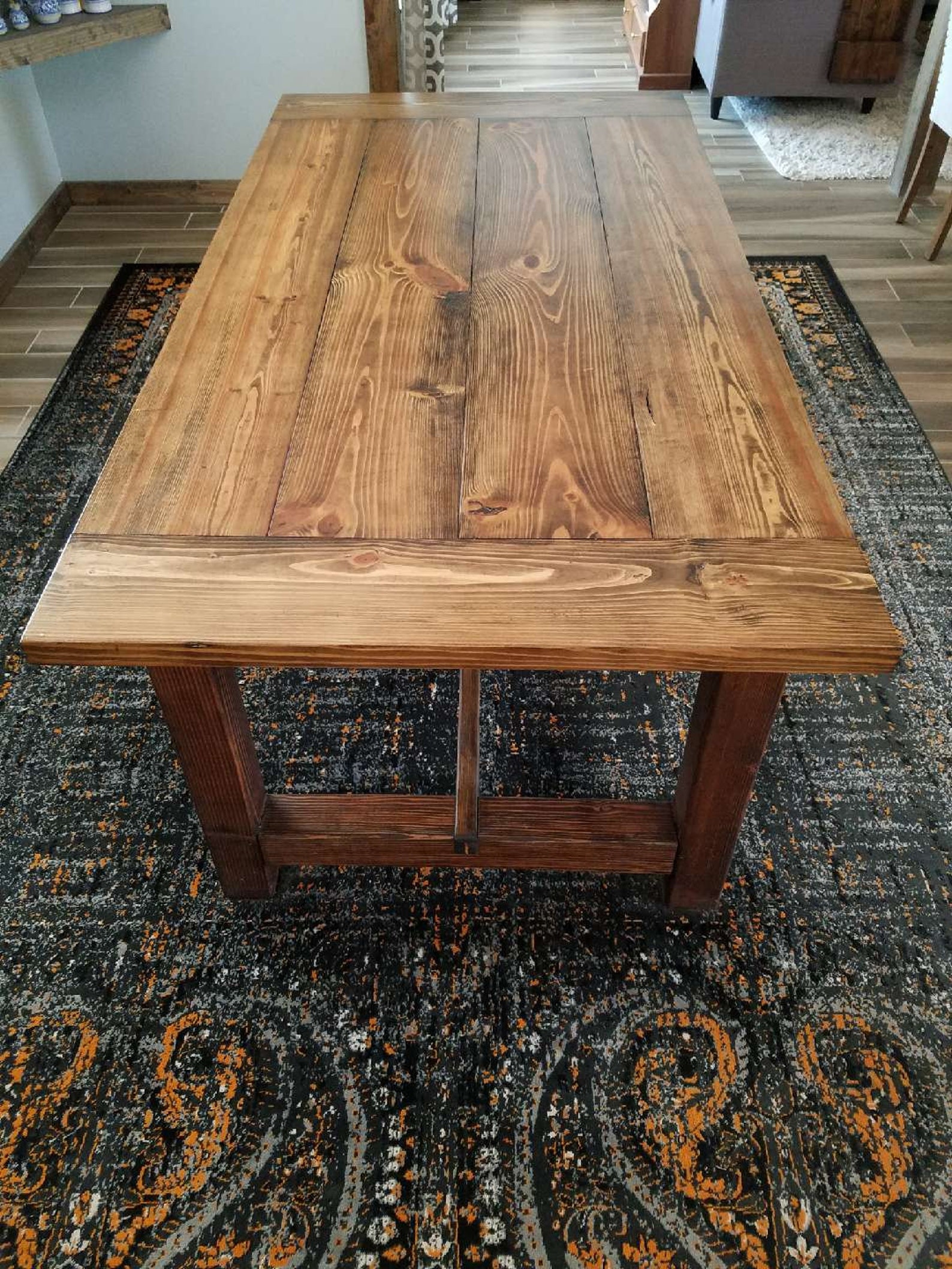 Custom Solid Wood Farmhouse Dining or Kitchen Table - Etsy