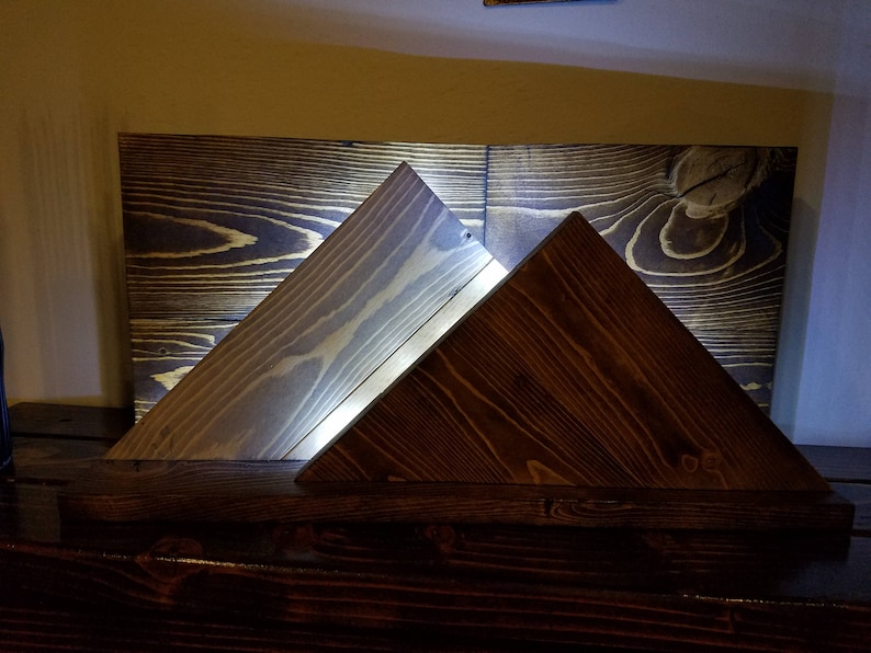 Mountain Scene Backlit Wooden Wall Art - Etsy