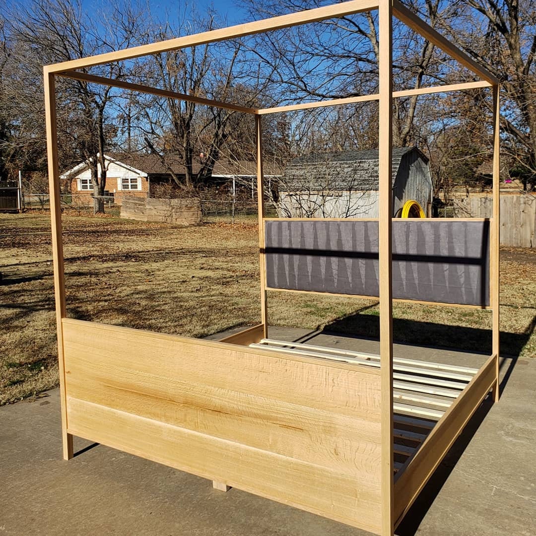 Solid Wood Canopy Bed Frame King Queen Full Twin With or Without ...