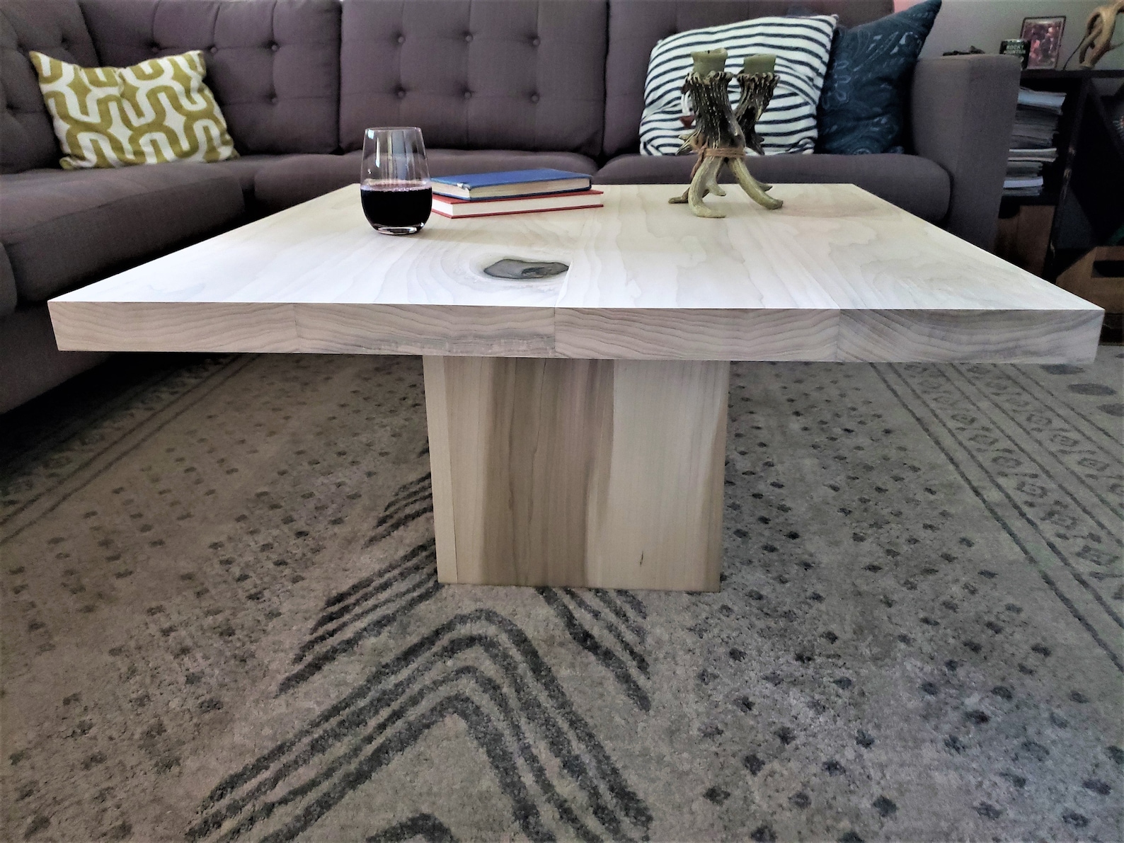 Solid Wood Block Center Base Coffee or End Table, FREE SHIPPING, Custom ...