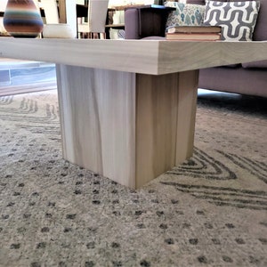 Solid Wood Block Center Base Coffee or End Table, FREE SHIPPING, Custom ...