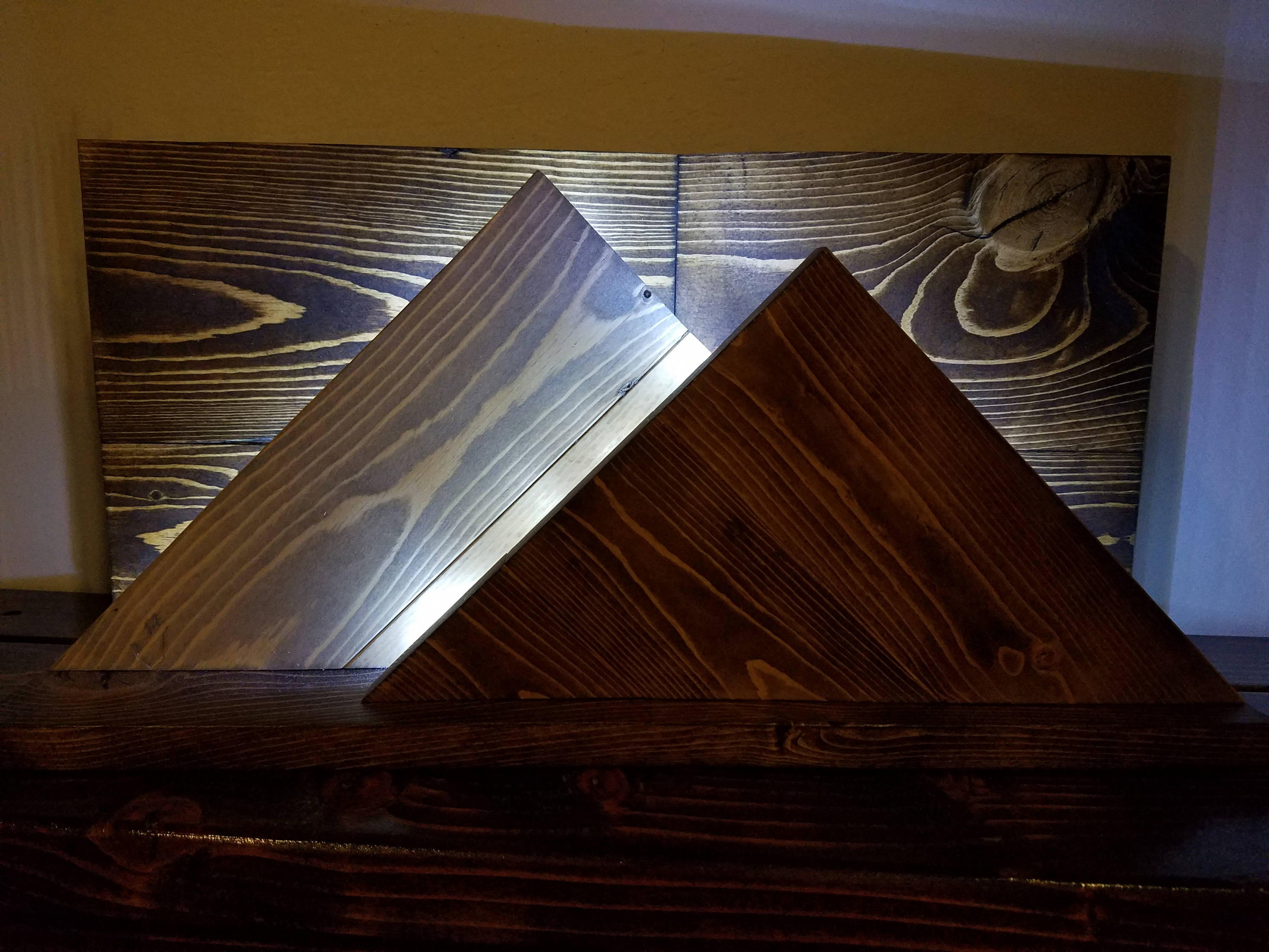 Mountain Scene Backlit Wooden Wall Art - Etsy