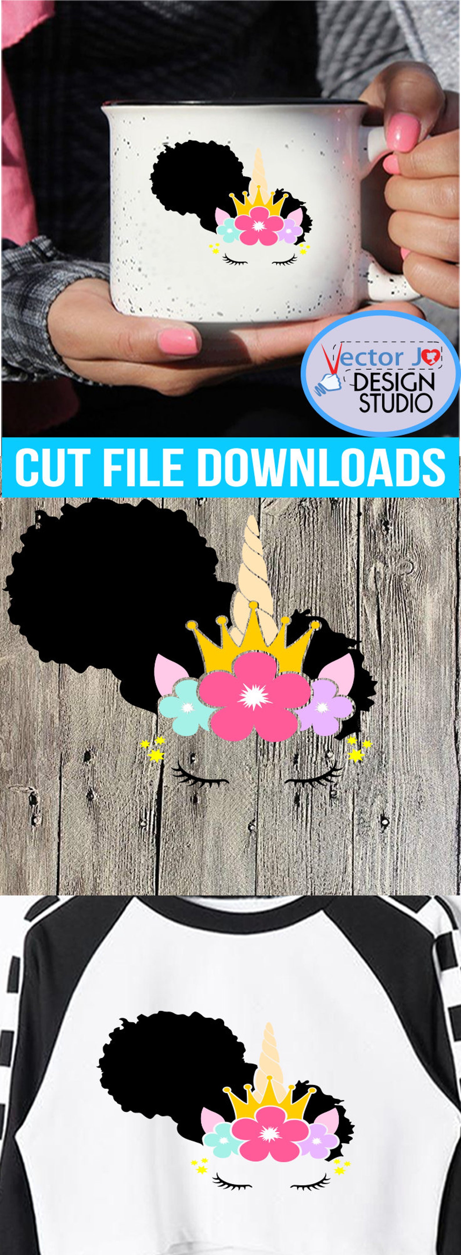 Afro Puff SVG Unicorn Svg Puffs Svgafro Puff Unicornafrican - Etsy