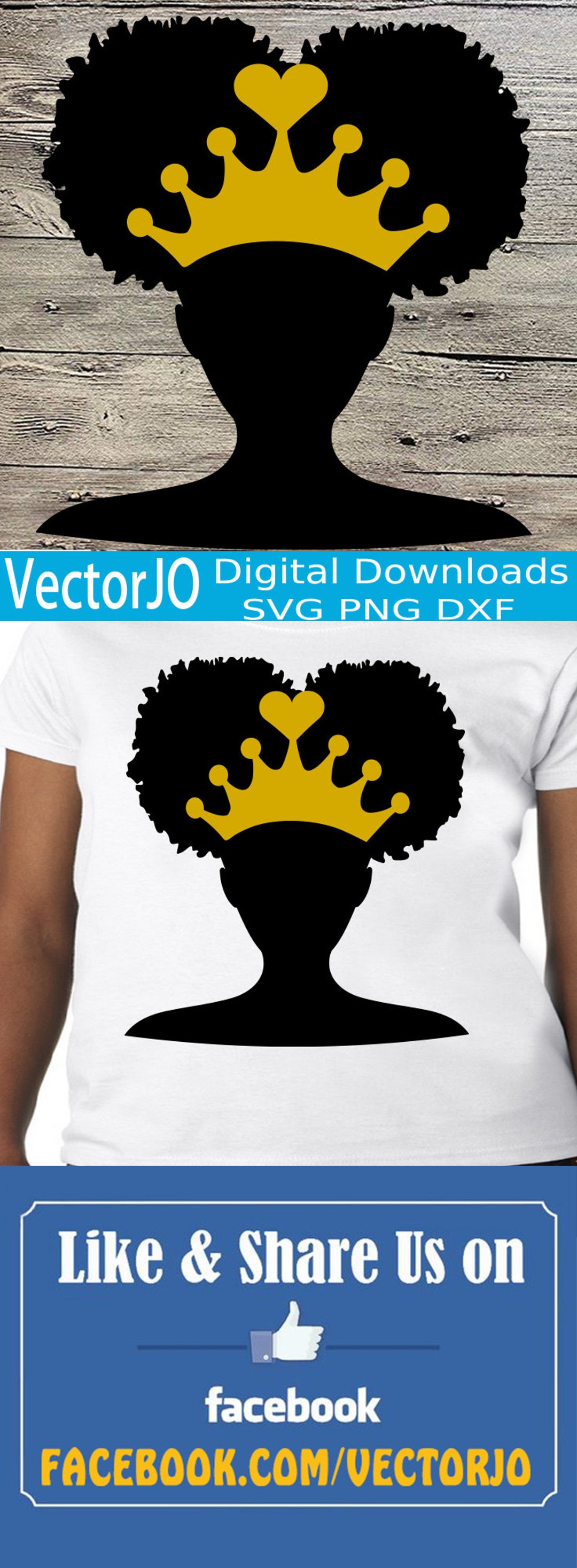 Afro Princess SVG Afro Puff Svg Crown Svg Little Princess Png African ...
