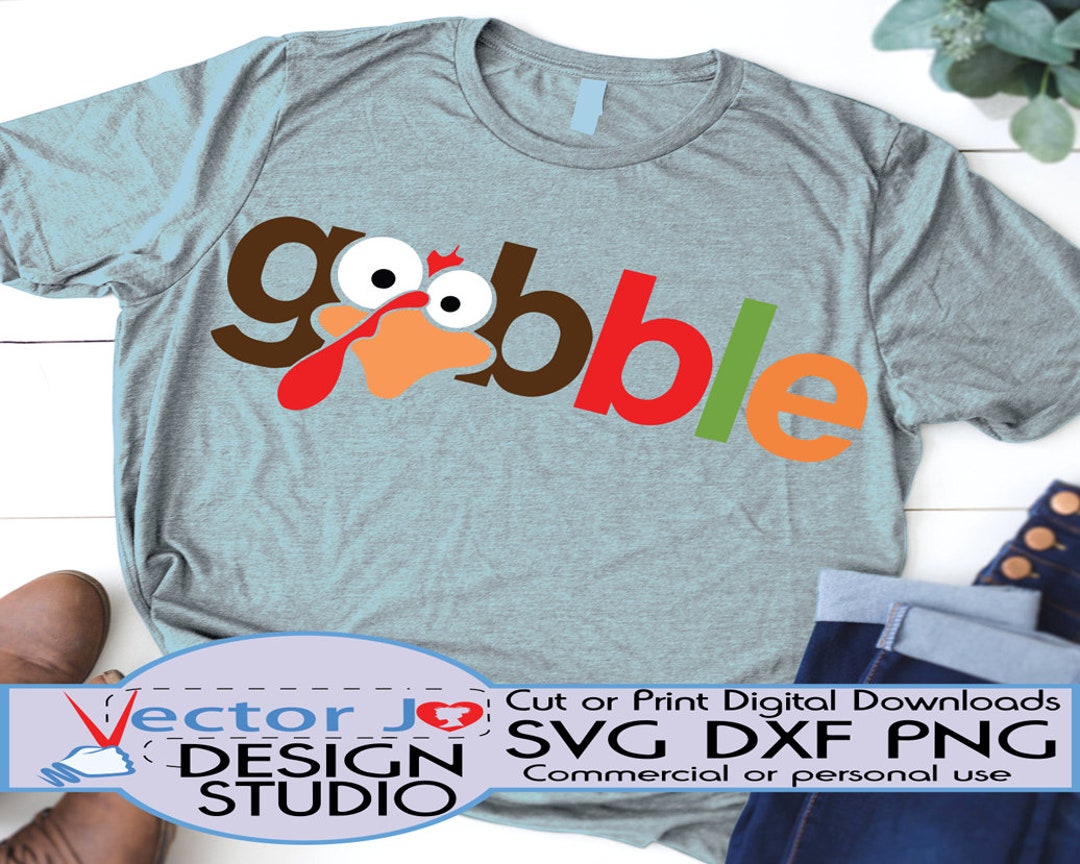 Kids Thanksgiving SVG, Gobble Svg, Turkey Svg, DXF, Png, Cutting Files ...