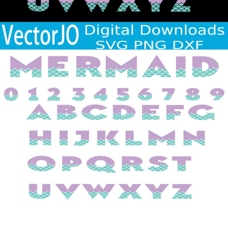 Mermaid Font Svg - Etsy