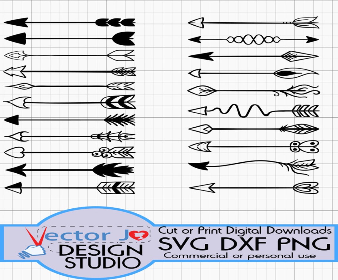 Arrows SVG Doodles Bundle, Arrow Monogram SVG Files for Silhouette ...