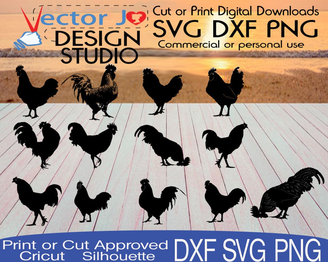 Rooster SVG Bundle, Rooster SVG, Rooster Clipart, Rooster Cut Files for ...