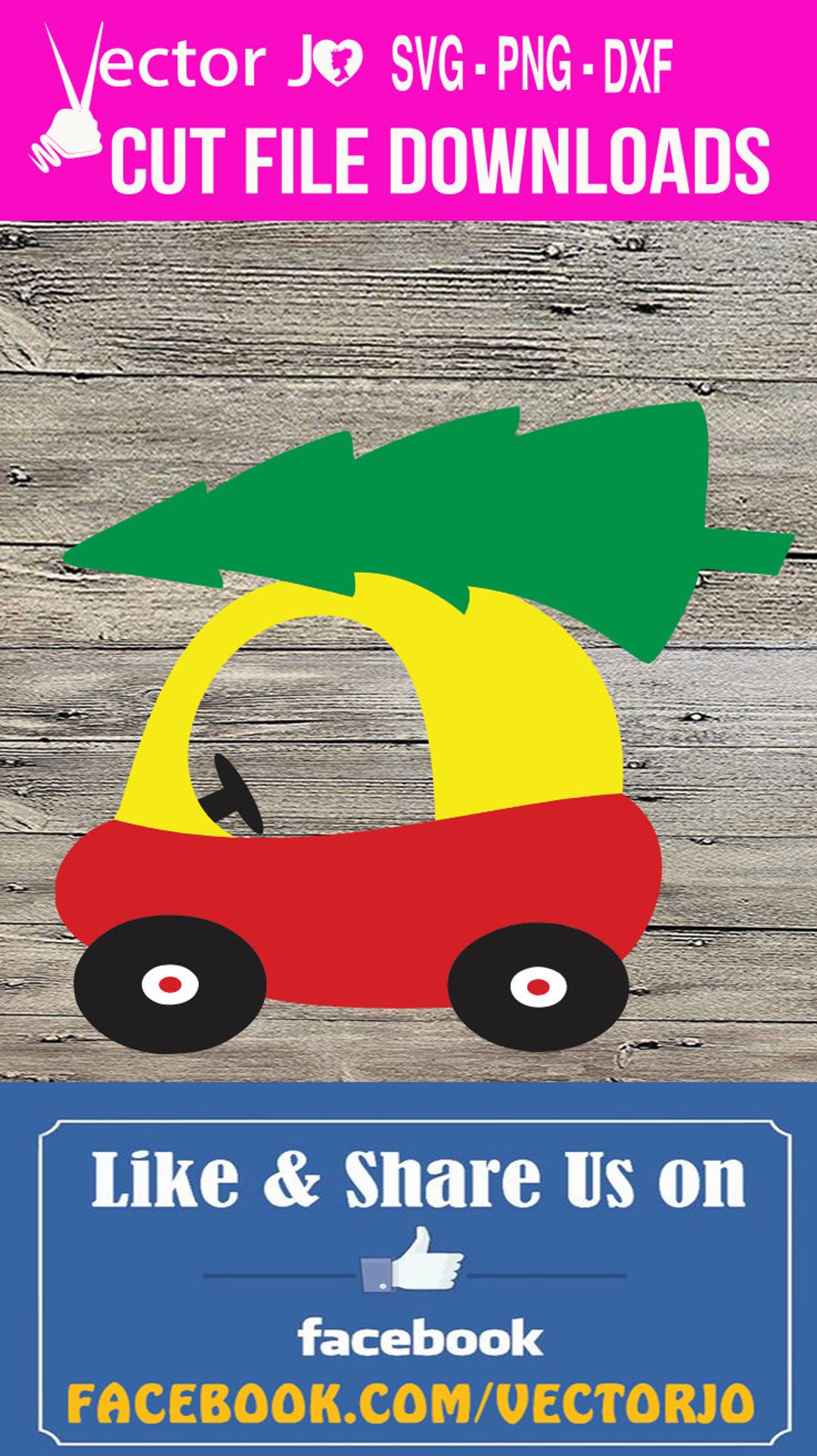 Kid's Car With Christmas Tree Svg, Christmas Svg, Car With Tree Svg ...