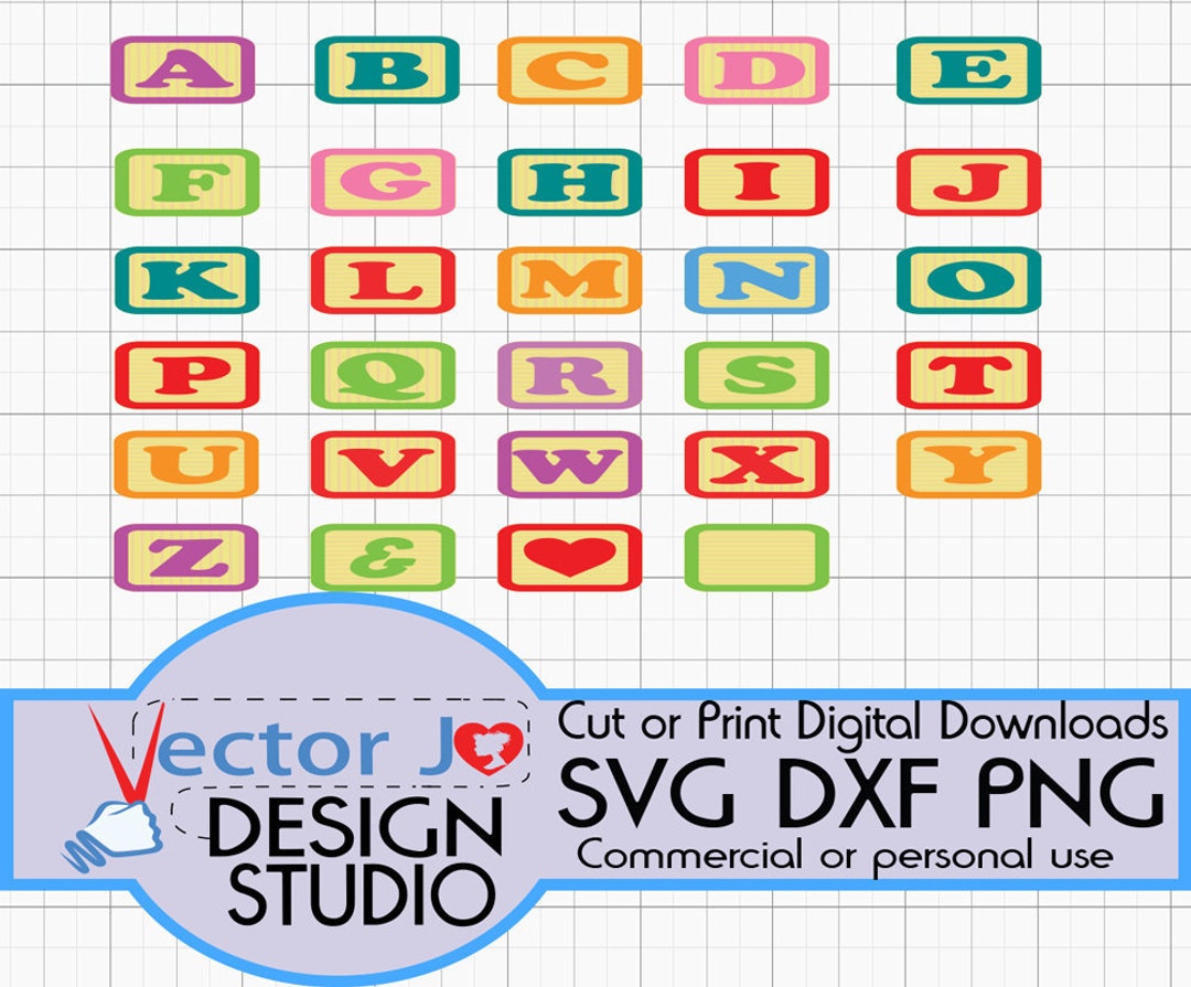 Baby Blocks SVG DXF PNG for Cricut Design Space and Silhouette Studio ...